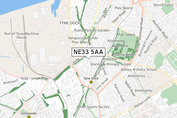 NE33 5AA maps, stats, and open data