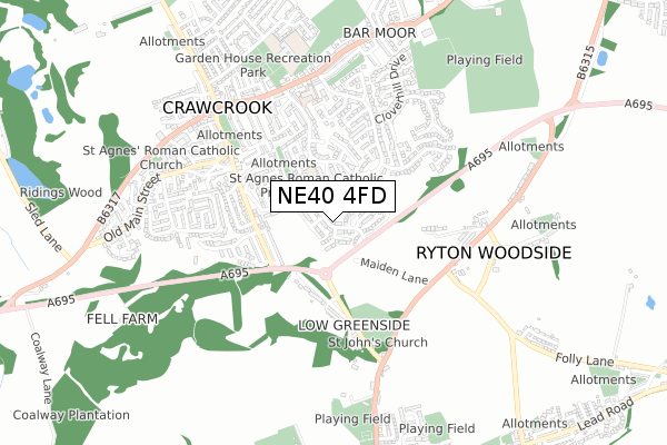 NE40 4FD maps, stats, and open data