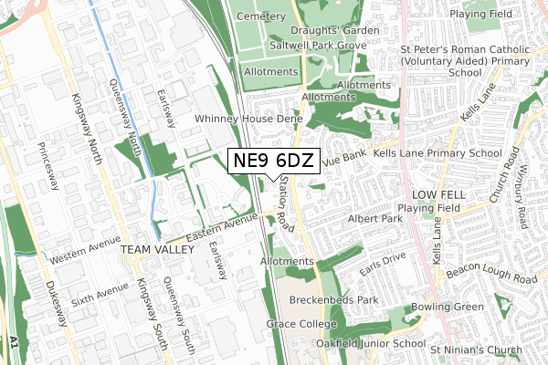 NE9 6DZ maps, stats, and open data