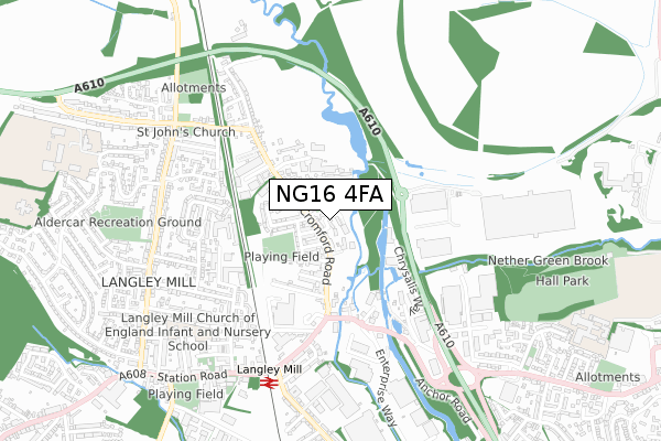 NG16 4FA maps, stats, and open data