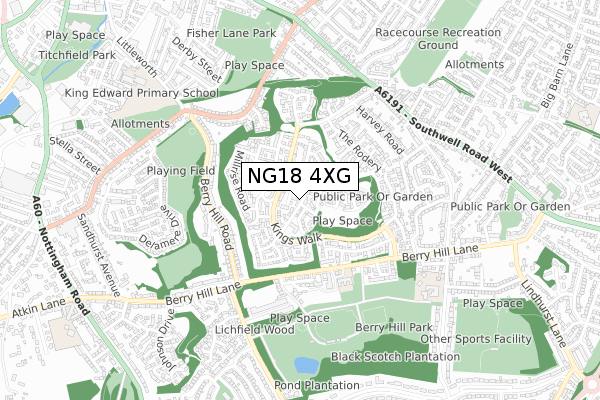 NG18 4XG maps, stats, and open data
