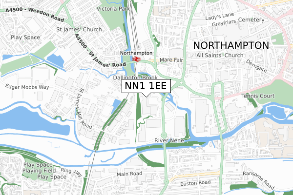 NN1 1EE maps, stats, and open data