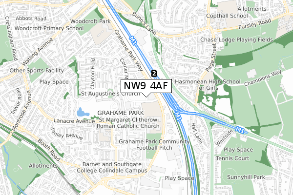 NW9 4AF maps, stats, and open data