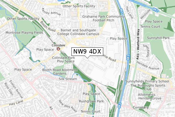 NW9 4DX maps, stats, and open data