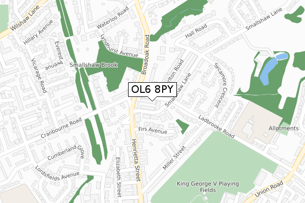 OL6 8PY maps, stats, and open data