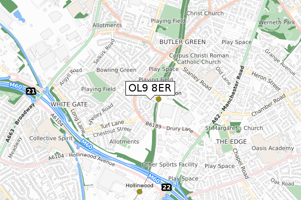 OL9 8ER maps, stats, and open data