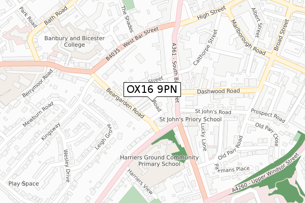 OX16 9PN (New Road) open data dashboard