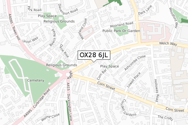 OX28 6JL (Welch Way) open data dashboard