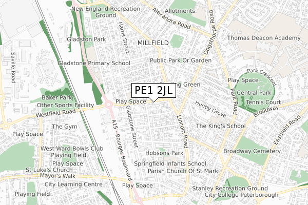 PE1 2JL maps, stats, and open data