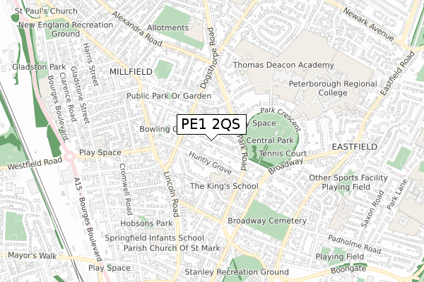 PE1 2QS maps, stats, and open data