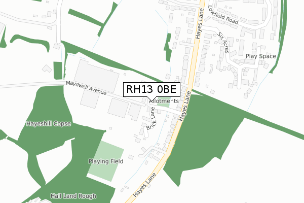 RH13 0BE maps, stats, and open data