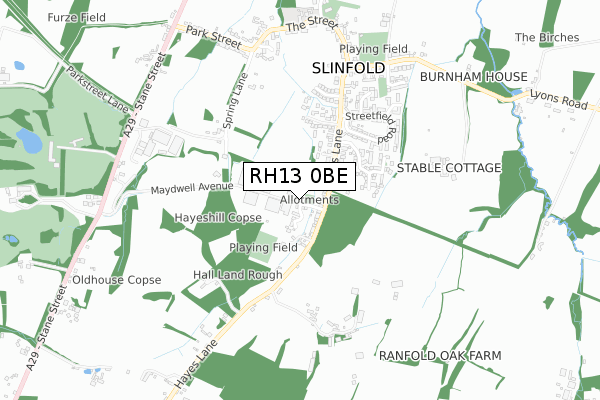 RH13 0BE maps, stats, and open data