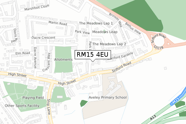 RM15 4EU maps, stats, and open data