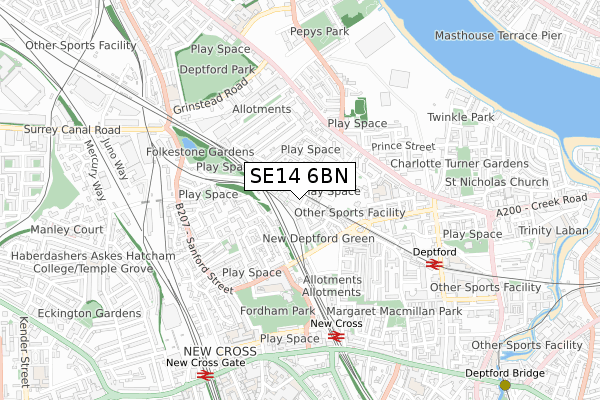 SE14 6BN maps, stats, and open data
