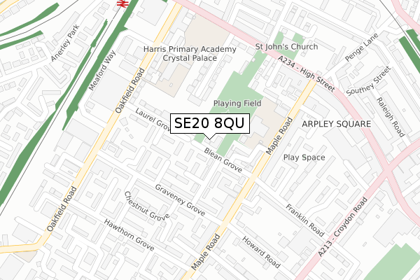 SE20 8QU maps, stats, and open data