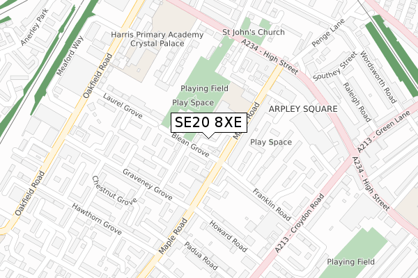 SE20 8XE maps, stats, and open data