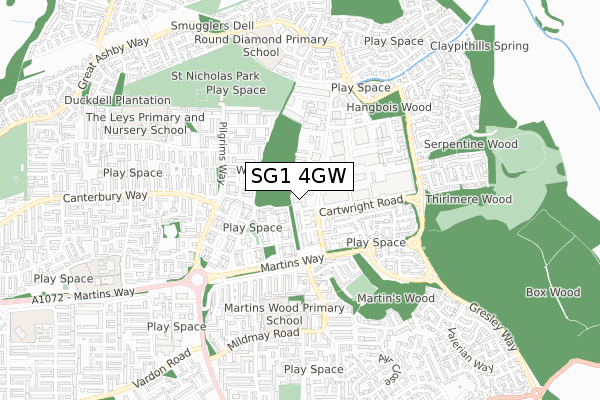 SG1 4GW maps, stats, and open data