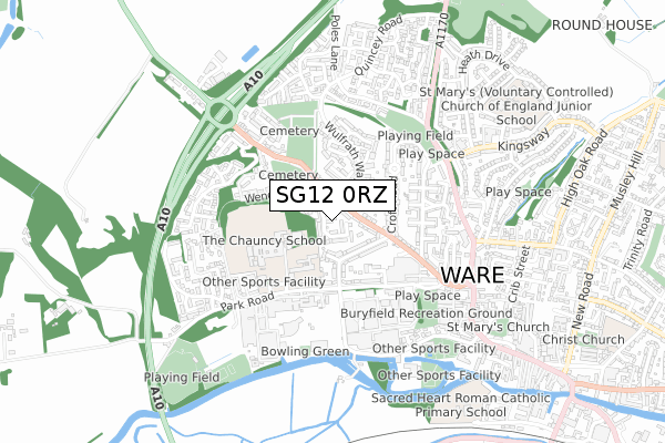 SG12 0RZ maps, stats, and open data