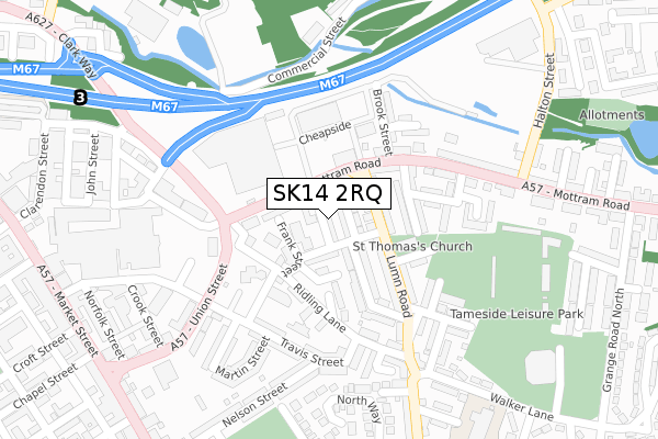 SK14 2RQ maps, stats, and open data