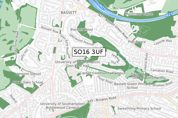 SO16 3UF open data dashboard