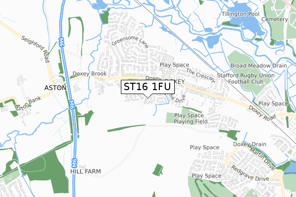 ST16 1FU maps, stats, and open data