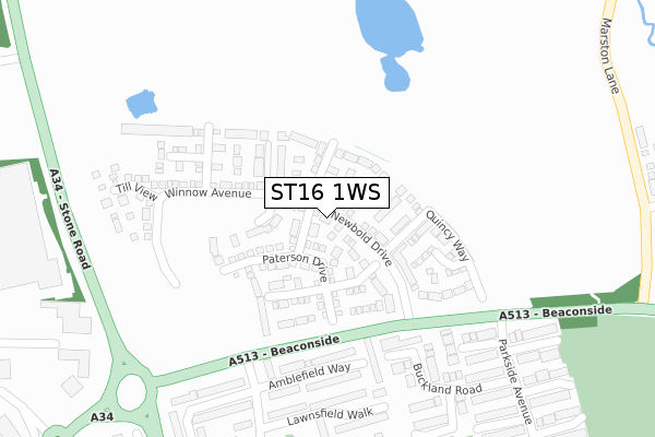 ST16 1WS maps, stats, and open data