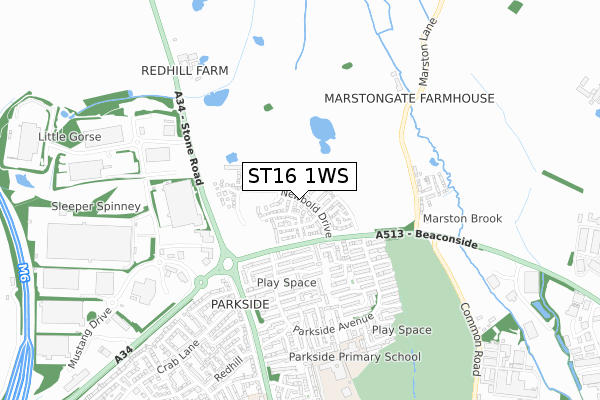 ST16 1WS maps, stats, and open data