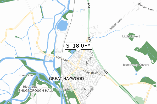 ST18 0FY maps, stats, and open data