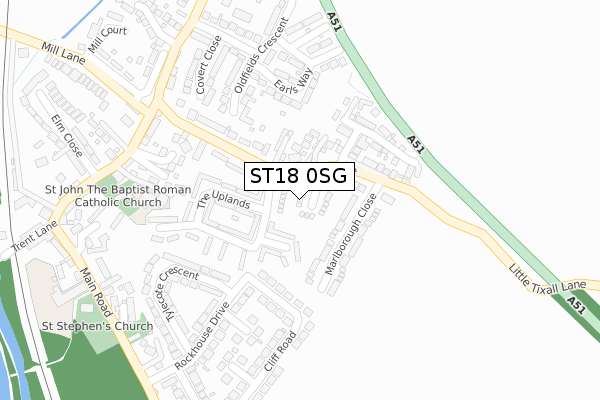 ST18 0SG maps, stats, and open data