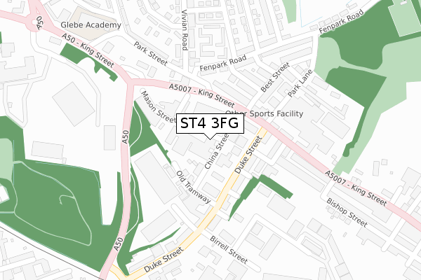 ST4 3FG maps, stats, and open data