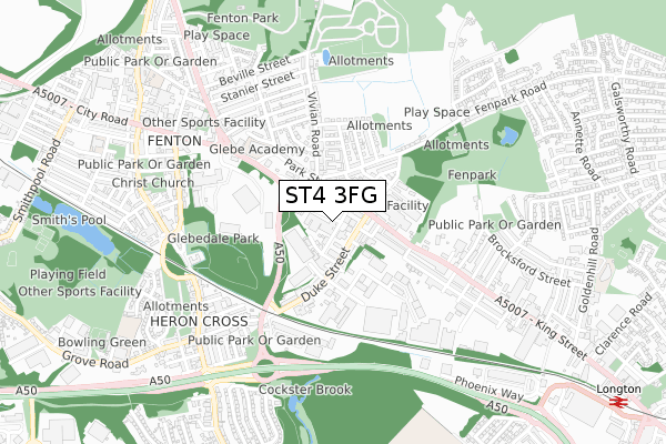 ST4 3FG maps, stats, and open data