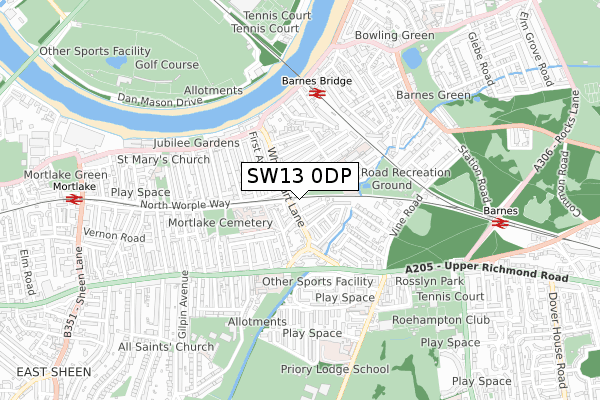 SW13 0DP maps, stats, and open data