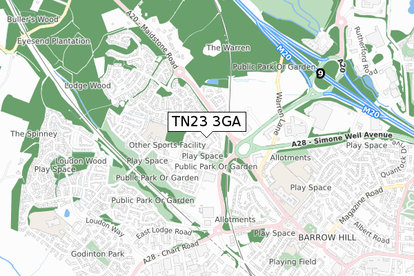 TN23 3GA maps, stats, and open data
