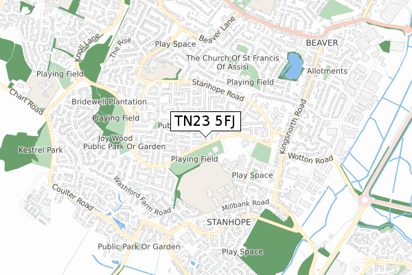 TN23 5FJ maps, stats, and open data
