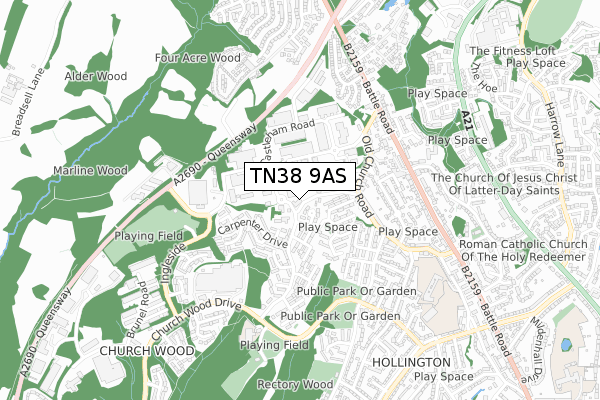 TN38 9AS maps, stats, and open data