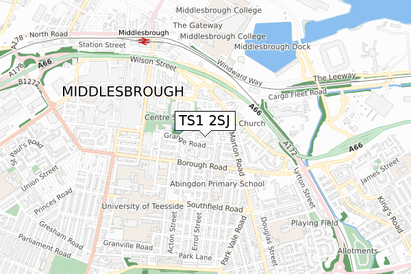 TS1 2SJ maps, stats, and open data