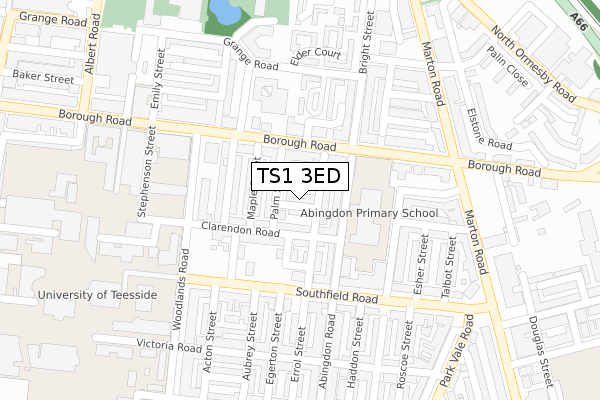 TS1 3ED maps, stats, and open data