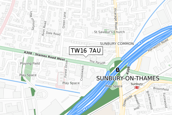 TW16 7AU maps, stats, and open data