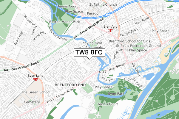 TW8 8FQ maps, stats, and open data