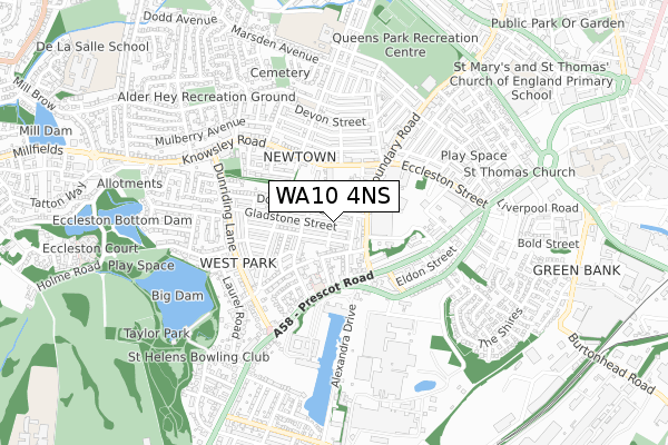 WA10 4NS maps, stats, and open data