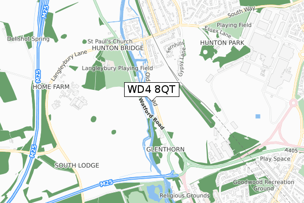 WD4 8QT maps, stats, and open data