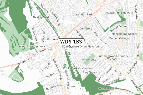 WD6 1BS maps, stats, and open data