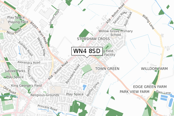 WN4 8SD maps, stats, and open data
