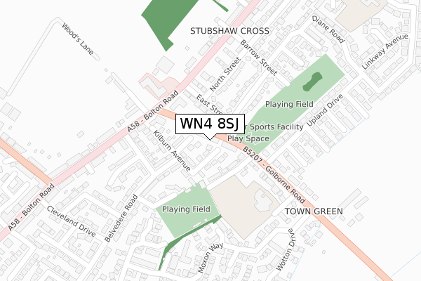 WN4 8SJ maps, stats, and open data