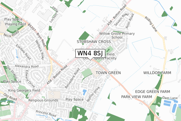 WN4 8SJ maps, stats, and open data