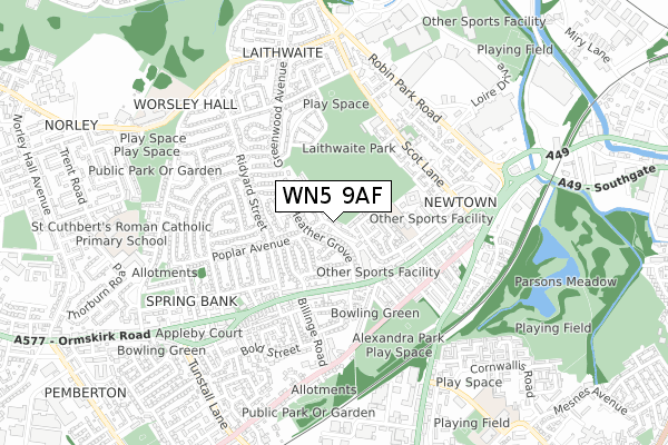 WN5 9AF maps, stats, and open data