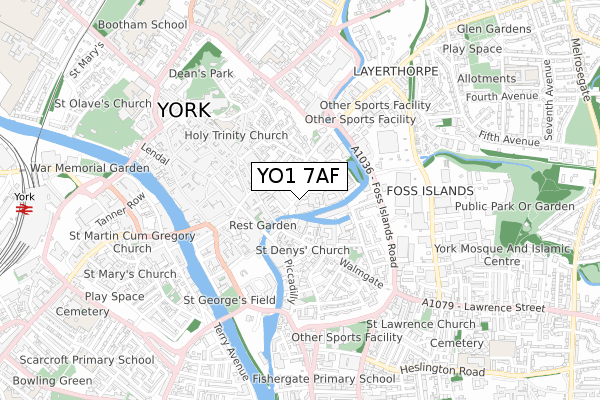 YO1 7AF maps, stats, and open data