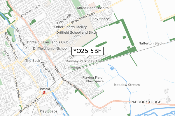 YO25 5BF maps, stats, and open data
