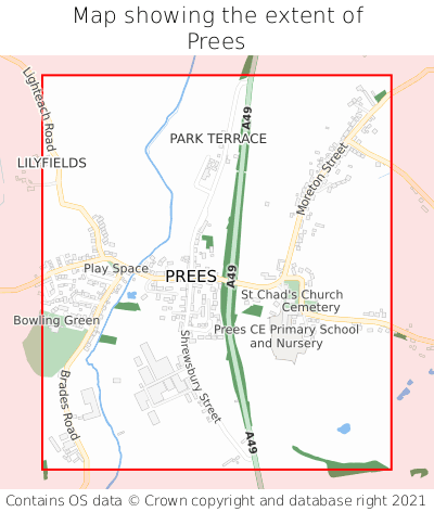 Where is Prees? Prees on a map