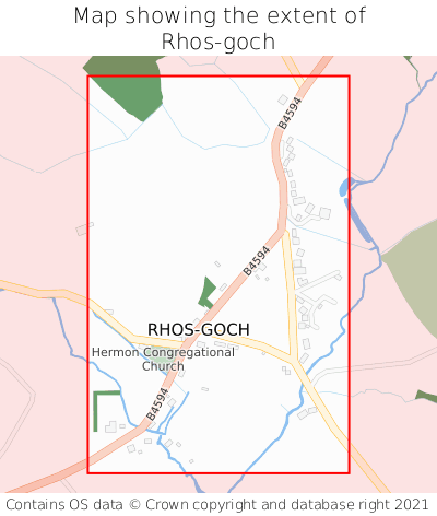 Where is Rhos-goch? Rhos-goch on a map